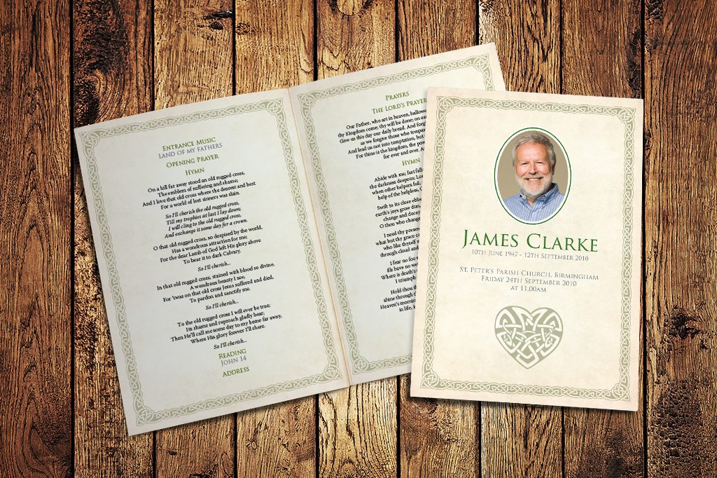 Celtic Border Funeral Order of Service design by Fitting Farewell ...