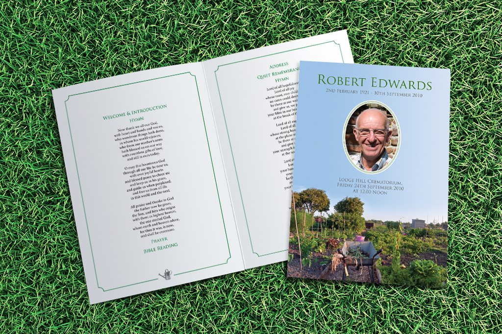 Gardening Funeral Order of Service design by Fitting Farewell - Funeral ...