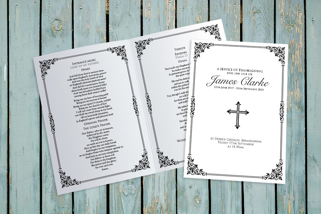 Victorian Border Funeral Order of Service