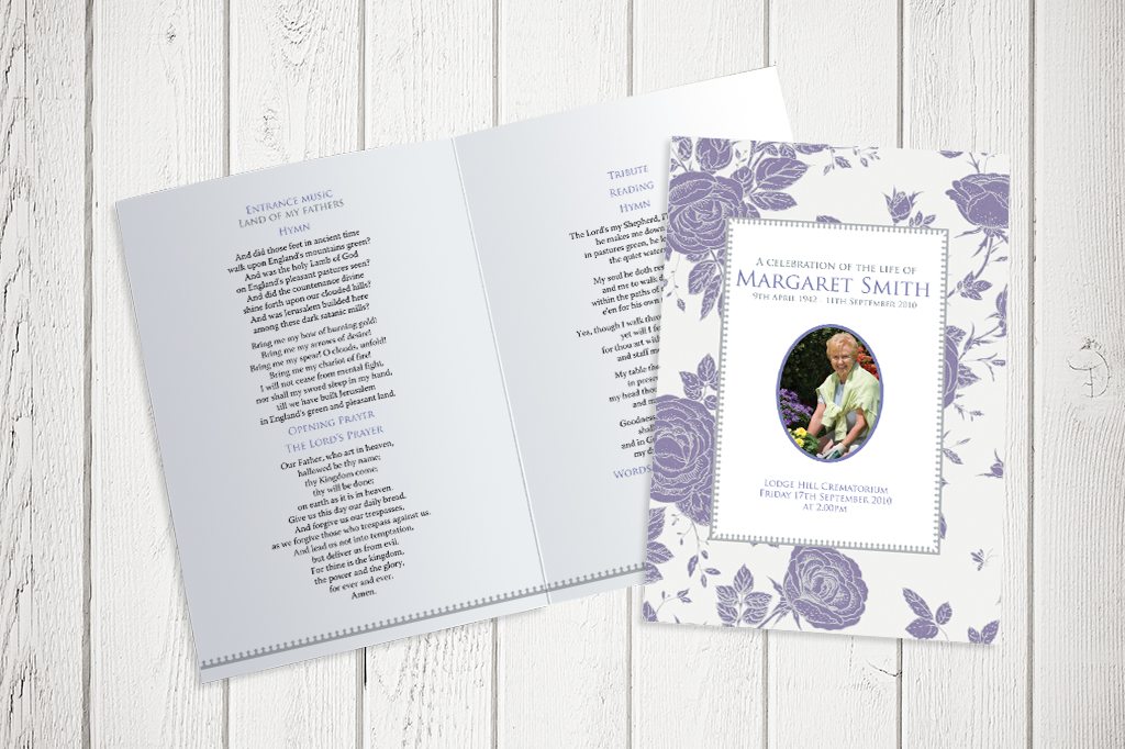 Vintage Rose (Layout 3) Funeral Order of Service design - Funeral Order ...