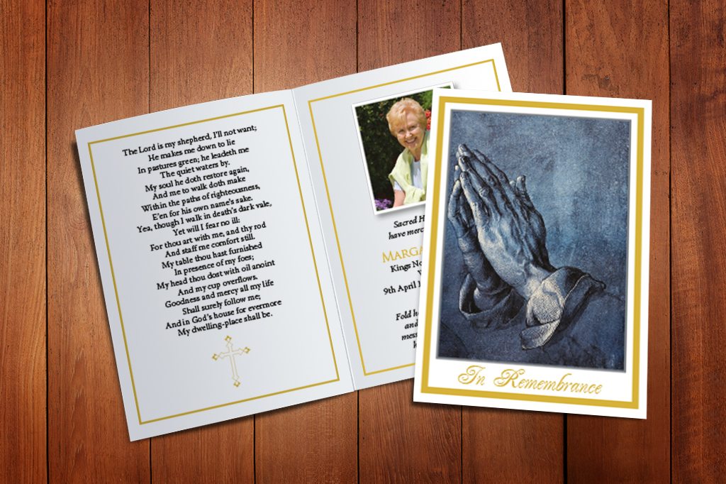 Praying-Hands-Memorial-Card - Funeral Order of Service